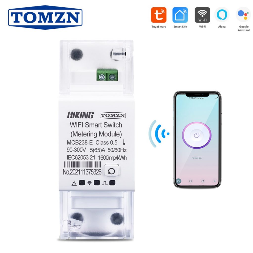 Single Phase WIFI Smart Circuit breakers with energy meter Kwh timer ...
