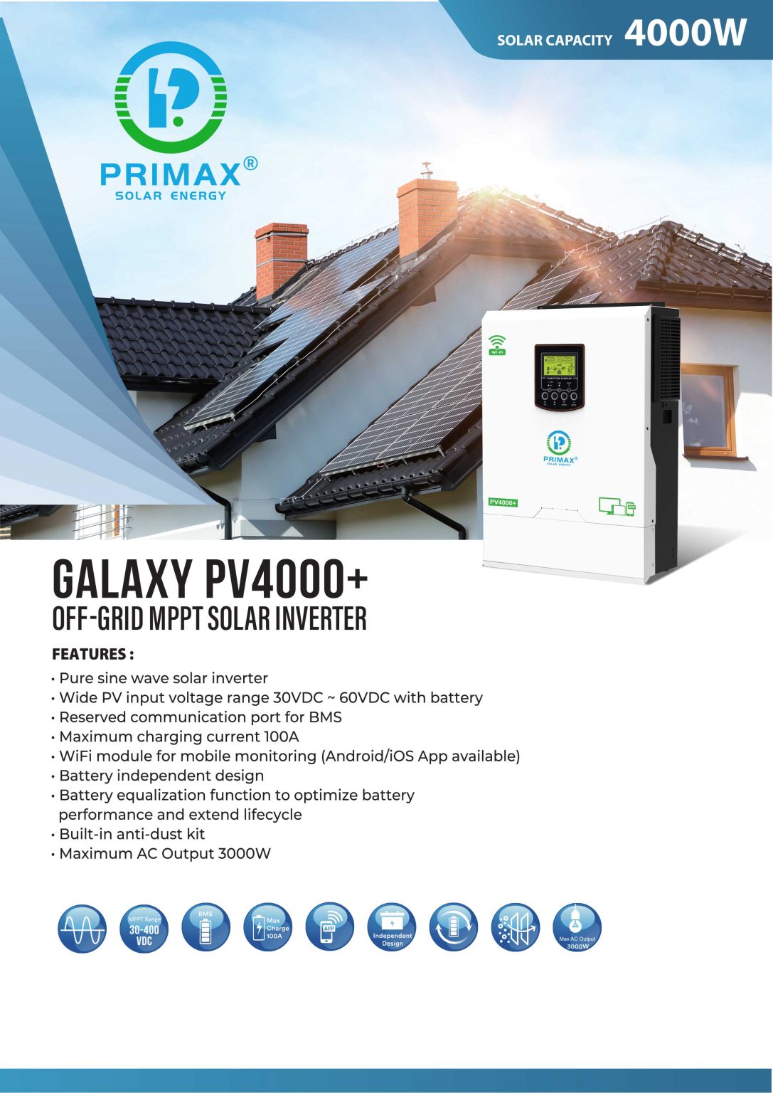 HYBRID SOLAR INVERTER – GALAXY PV4000+ – ElectricalWall