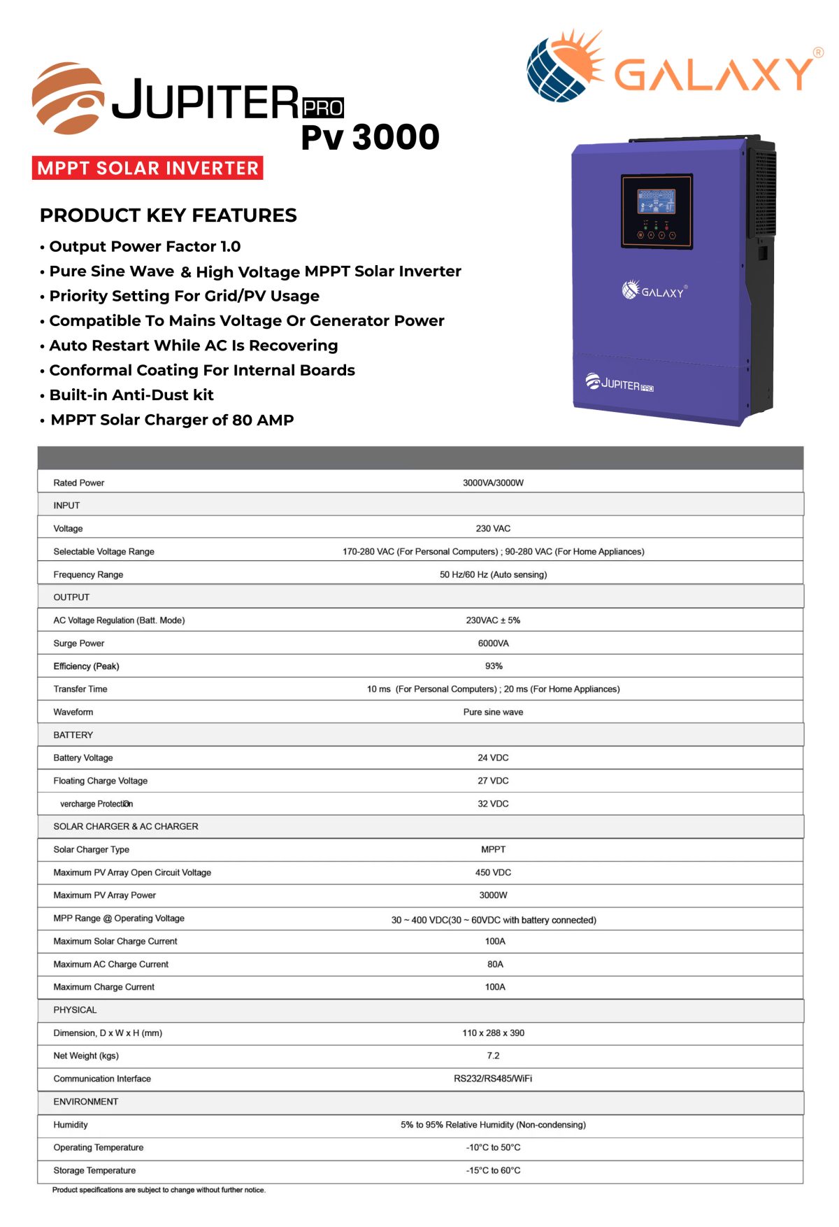 GALAXY Jupiter PV3000 – ElectricalWall