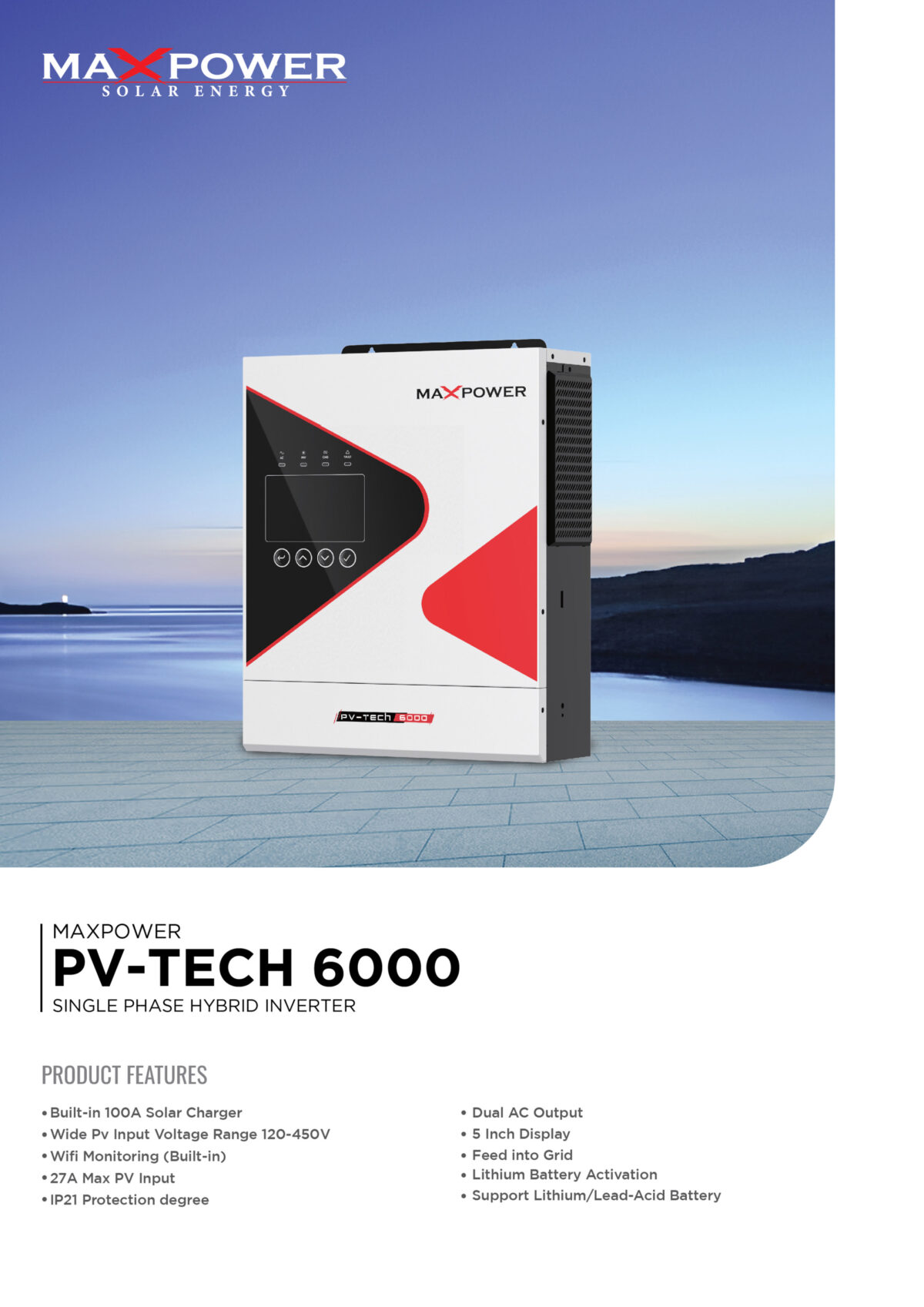 Maxpower 5 Kw 24Volts PV Tech 6000 – ElectricalWall